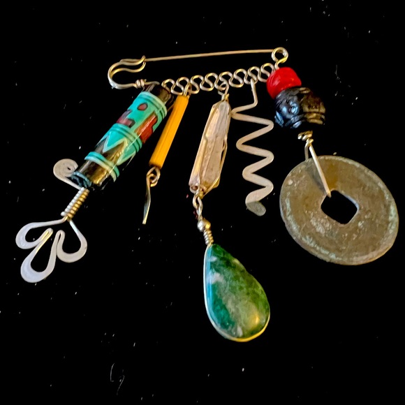 Hand Crafted | Jewelry | 12 X 2 12 Hand Crafted Muli Natural Stone Pin ...